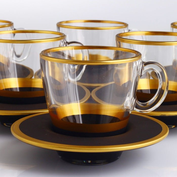 Organic Dyed Black and Gold Coffee Set – Tea + Linen